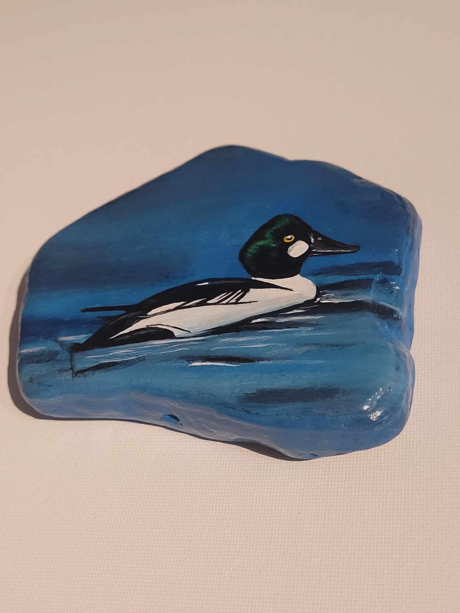 Hand Painted Duck on Stone - Etsy