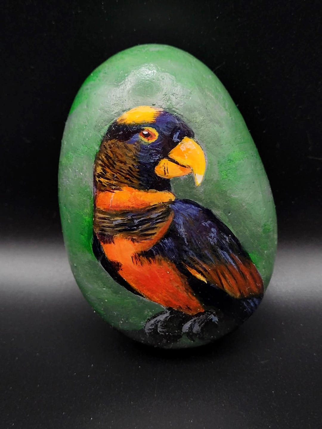 Hand Painted Dusky Lory on Stone - Etsy