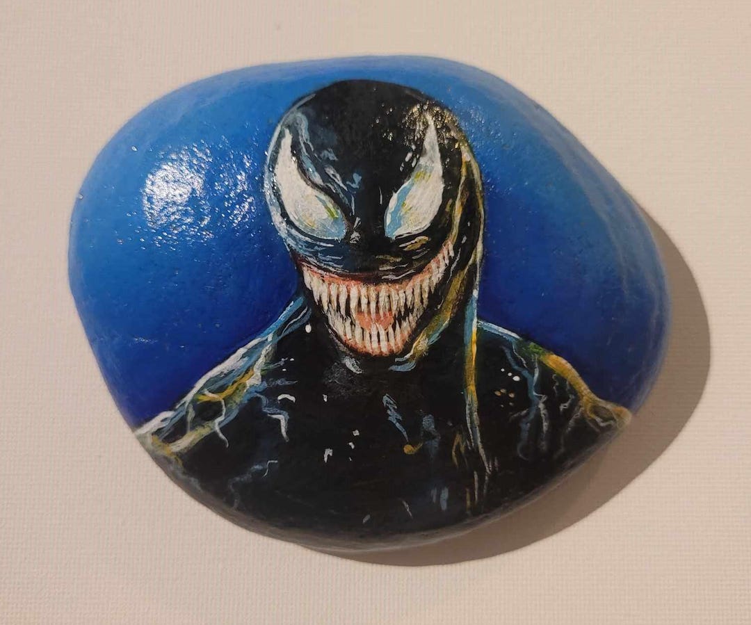 Hand Painted Venom on Stone - Etsy