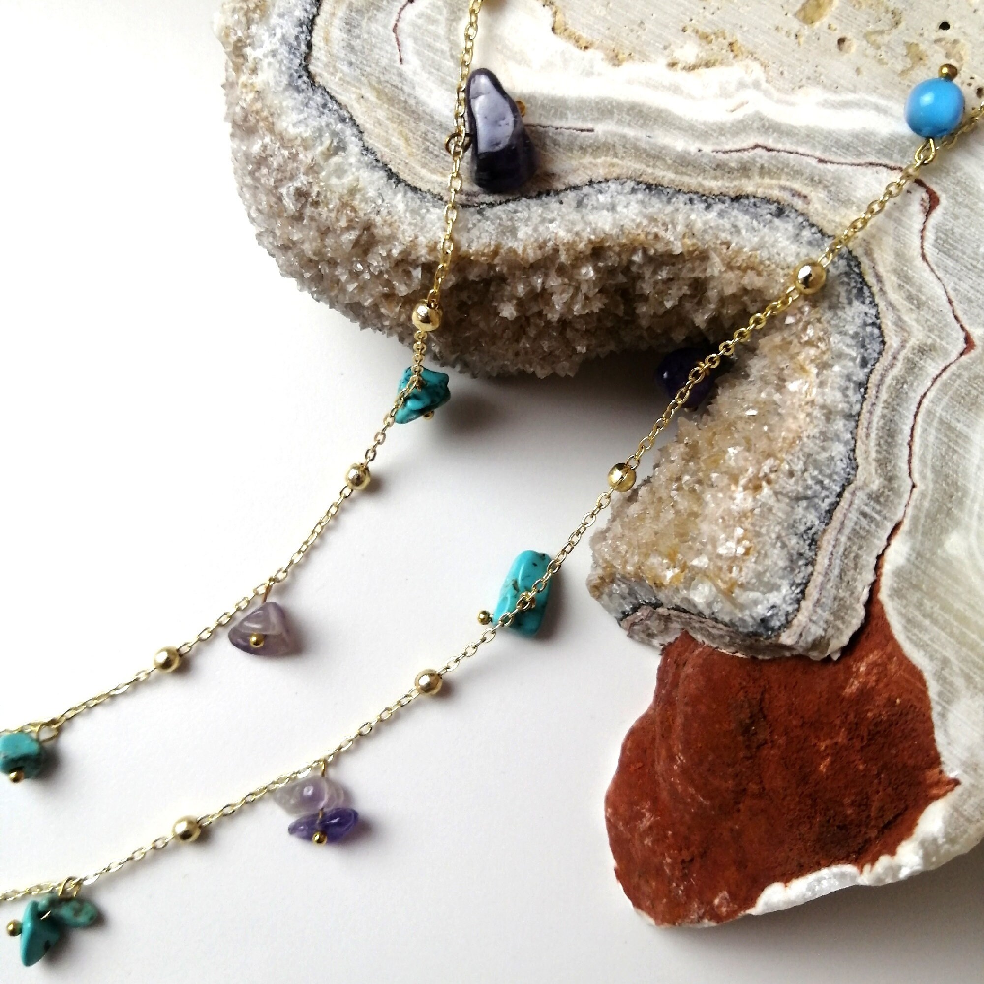 Eyeglass Chain Lapis,eyeglass Chains for Women,natural Stone Eyeglass Chain,eyeglass Gold Chain ...