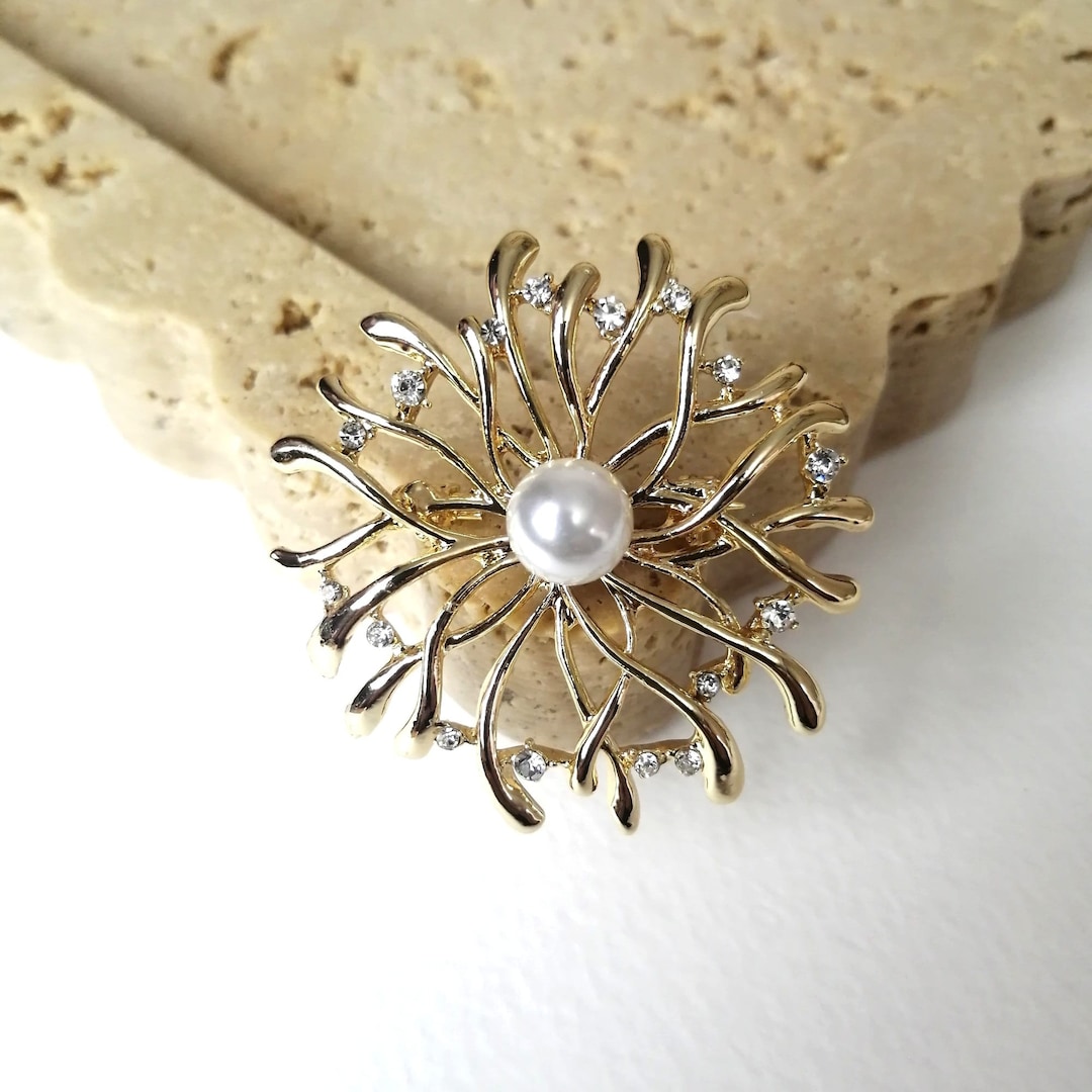 Broche perle vintage, broche perle, broche perle pour femme, bouton ...