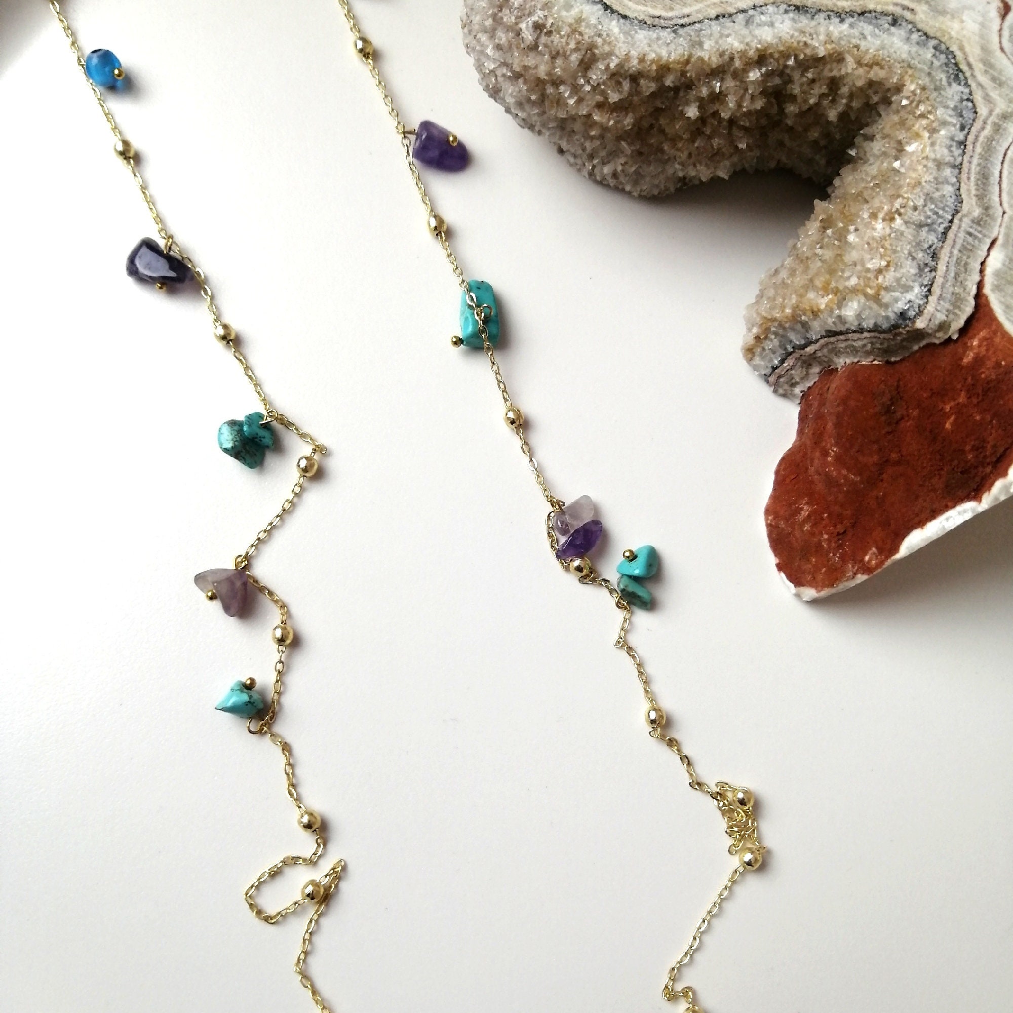 Eyeglass Chain Lapis,eyeglass Chains for Women,natural Stone Eyeglass Chain,eyeglass Gold Chain ...