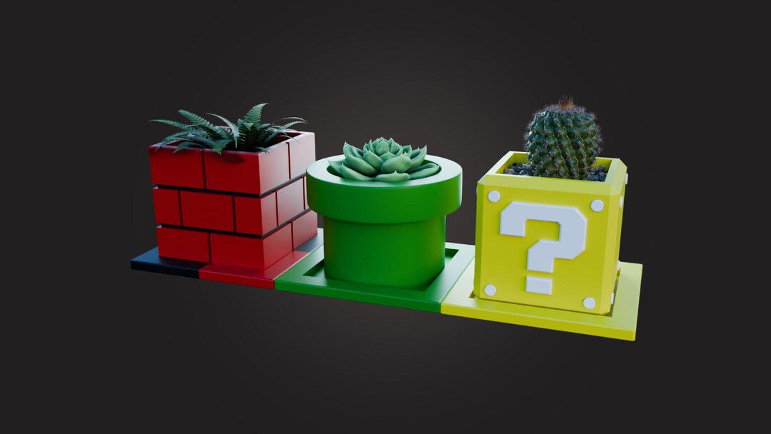 Home Decoration Mario Bros Flower Pots - Etsy