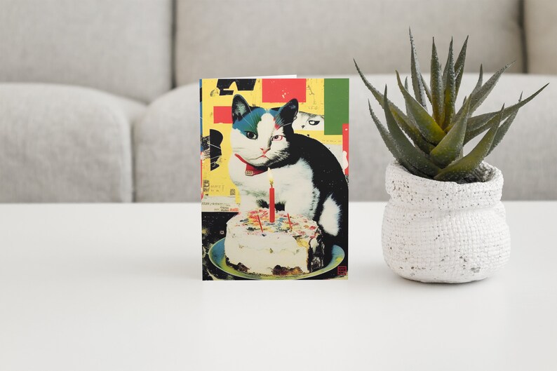 Cat Lover Birthday Card, Printable Greeting Card, Cat Lady Card, 5x7 ...
