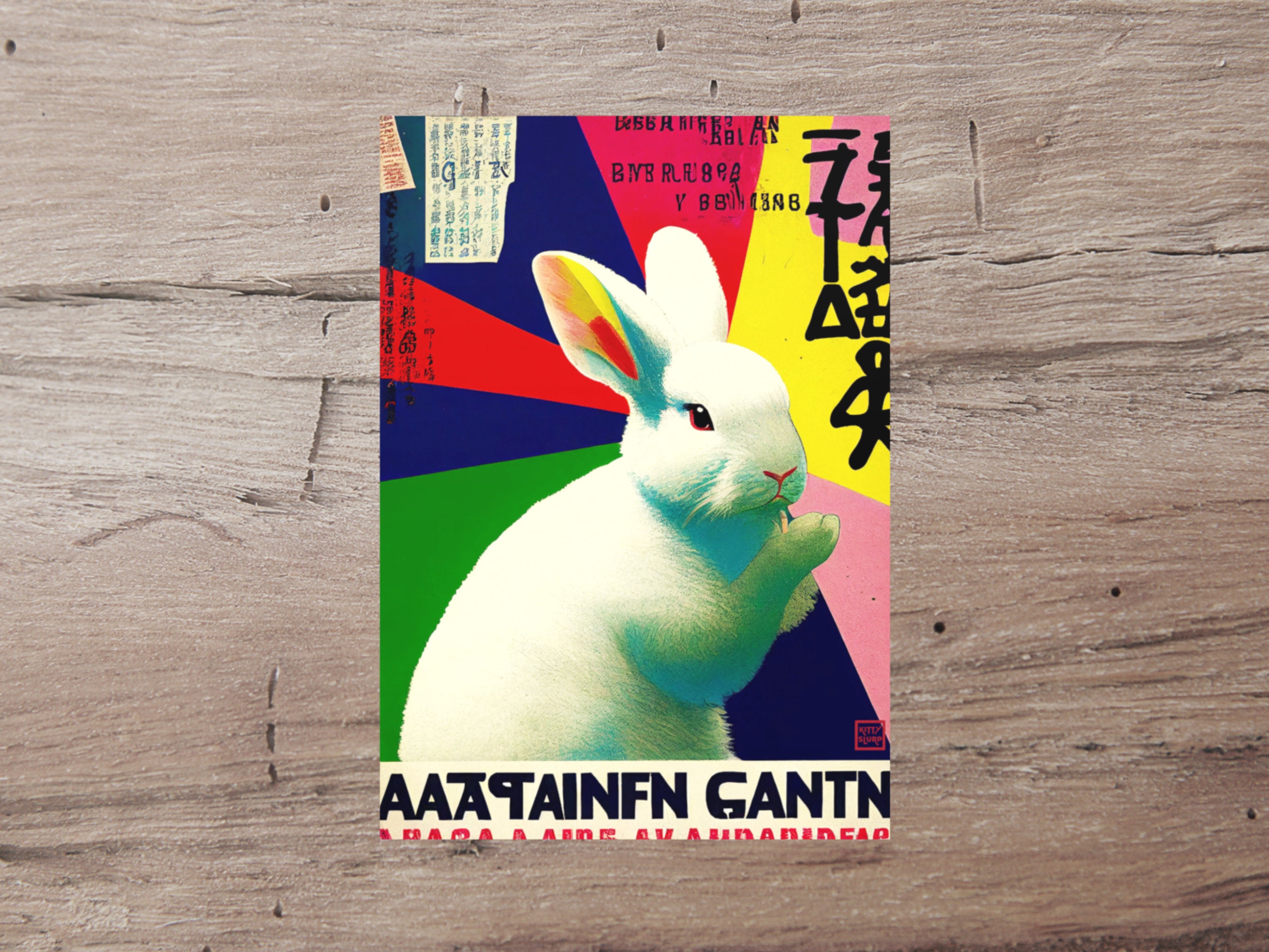 Blank Easter Bunny Card, Printable Birthday Card, Easter Greeting Card ...