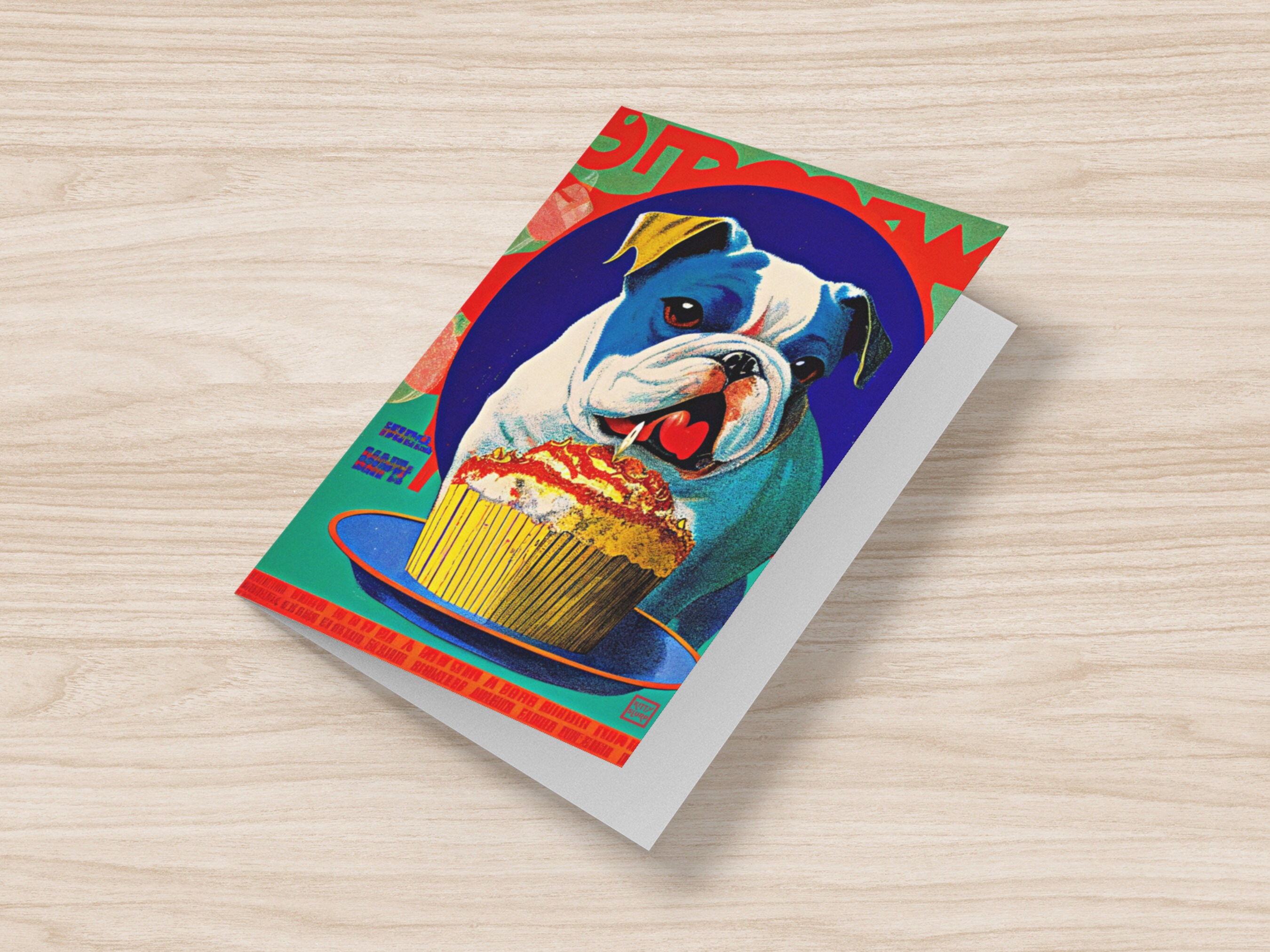 Bulldog Birthday Card, Printable Birthday Card, Dog Greeting Card, 5x7 ...