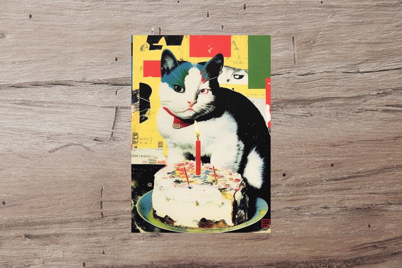 Cat Lover Birthday Card, Printable Greeting Card, Cat Lady Card, 5x7 ...
