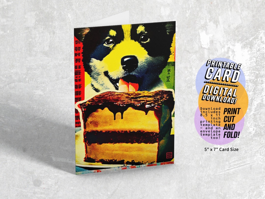 Dog Lover Birthday Card, Printable Birthday Card, Dog Greeting Card ...