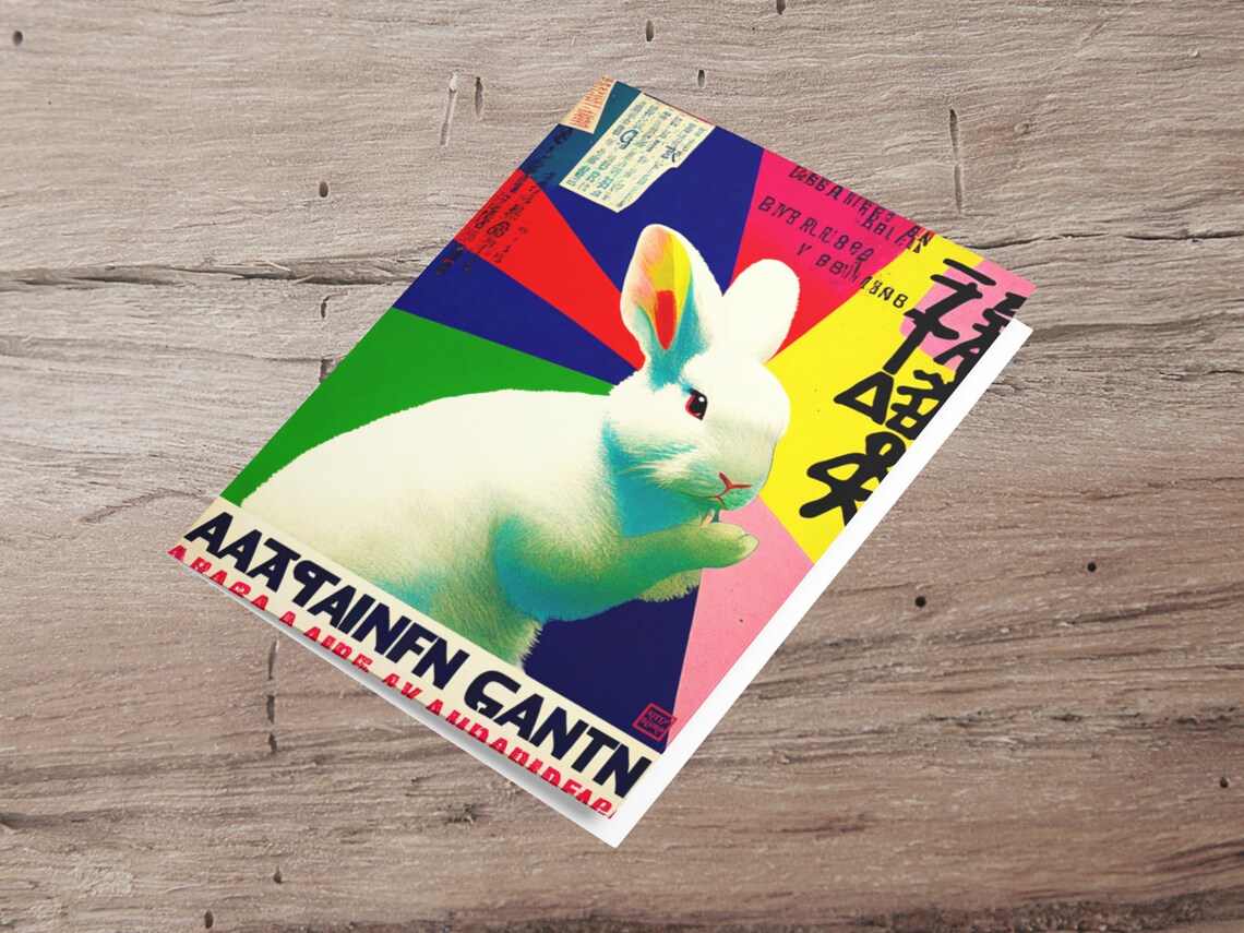 Blank Easter Bunny Card, Printable Birthday Card, Easter Greeting Card ...