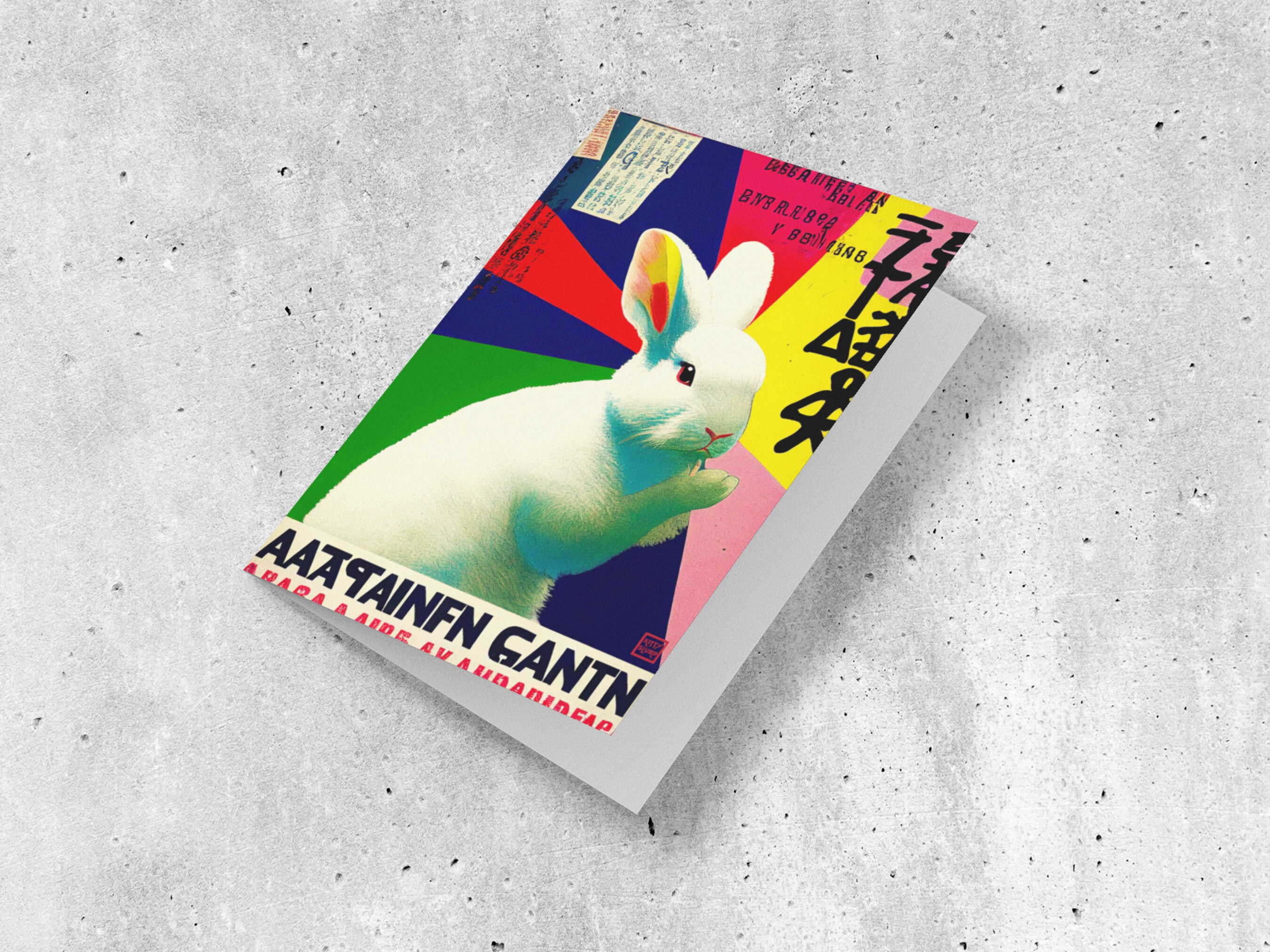 Blank Easter Bunny Card, Printable Birthday Card, Easter Greeting Card ...