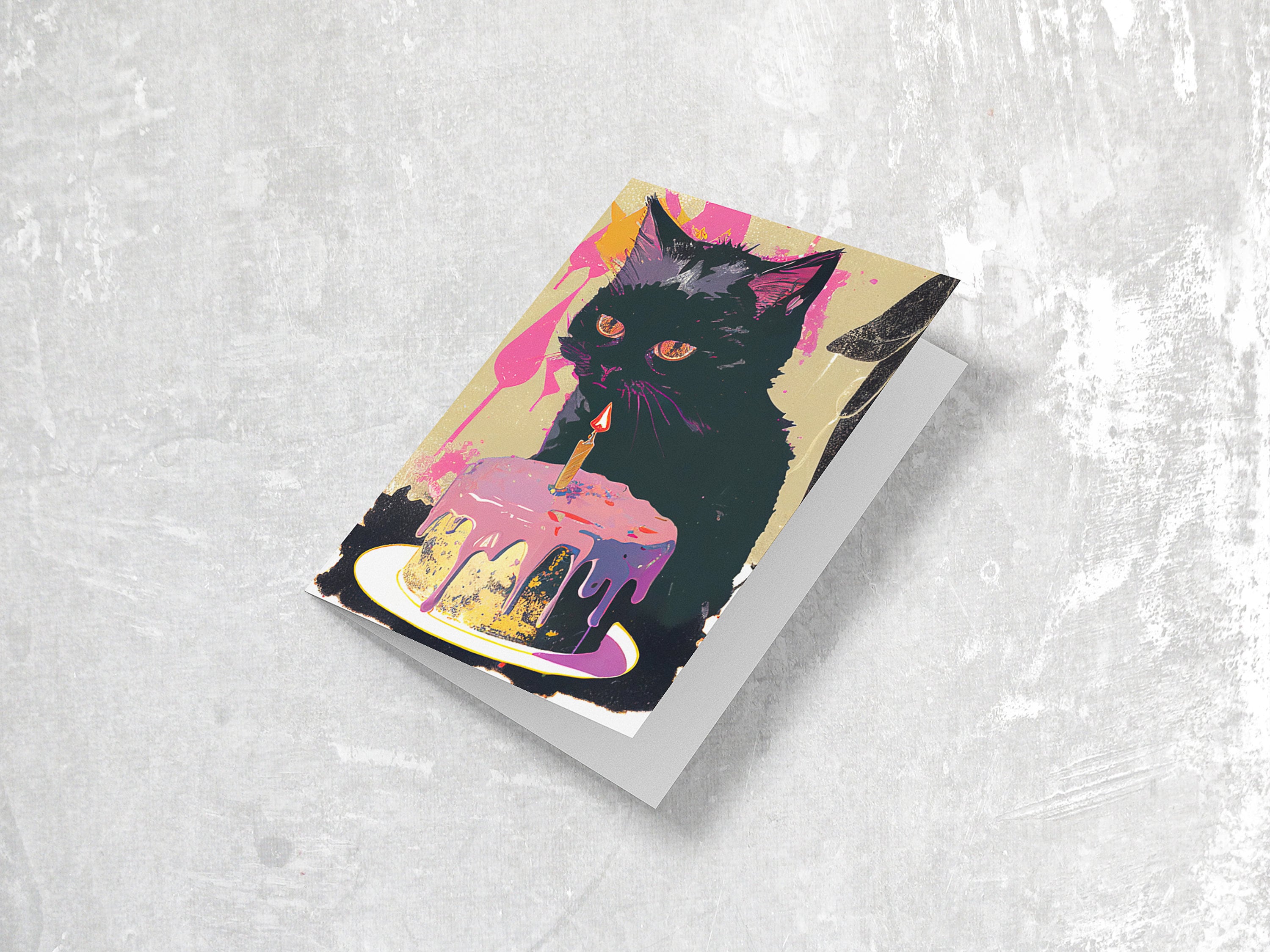 Birthday Card for Cat Lover, Printable Greeting Card, Cat Lady Card ...