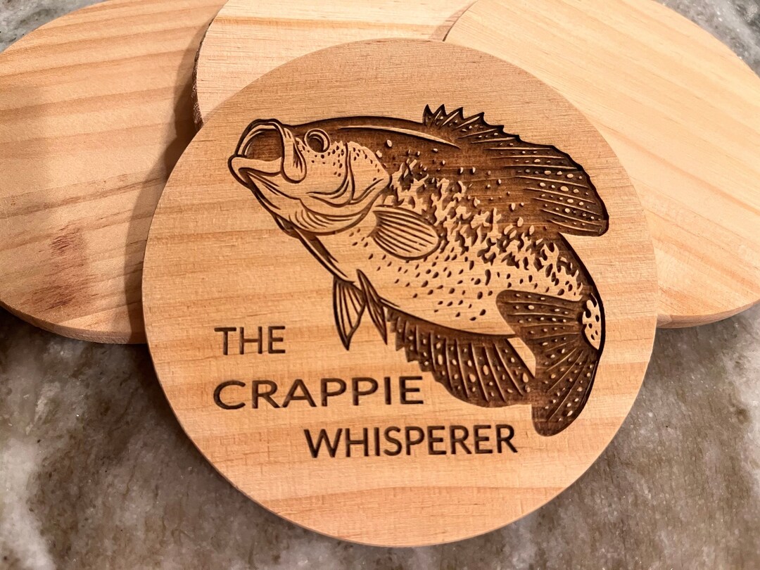 The Crappie Whisperer Coaster | Wooden Coaster | Gifts for Fishermen ...
