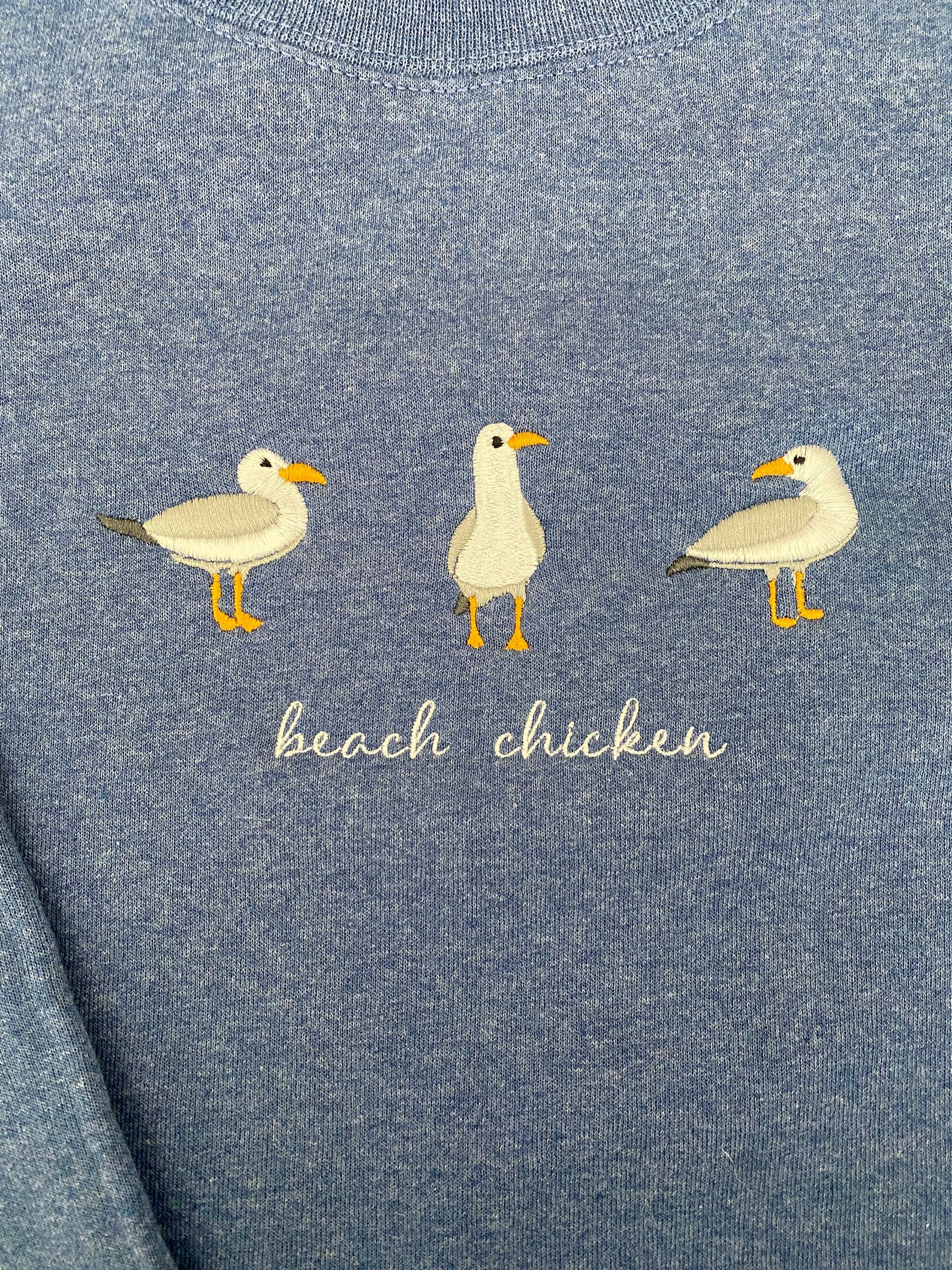 Beach Chicken (seagull) Embroidered Sweatshirt - Etsy