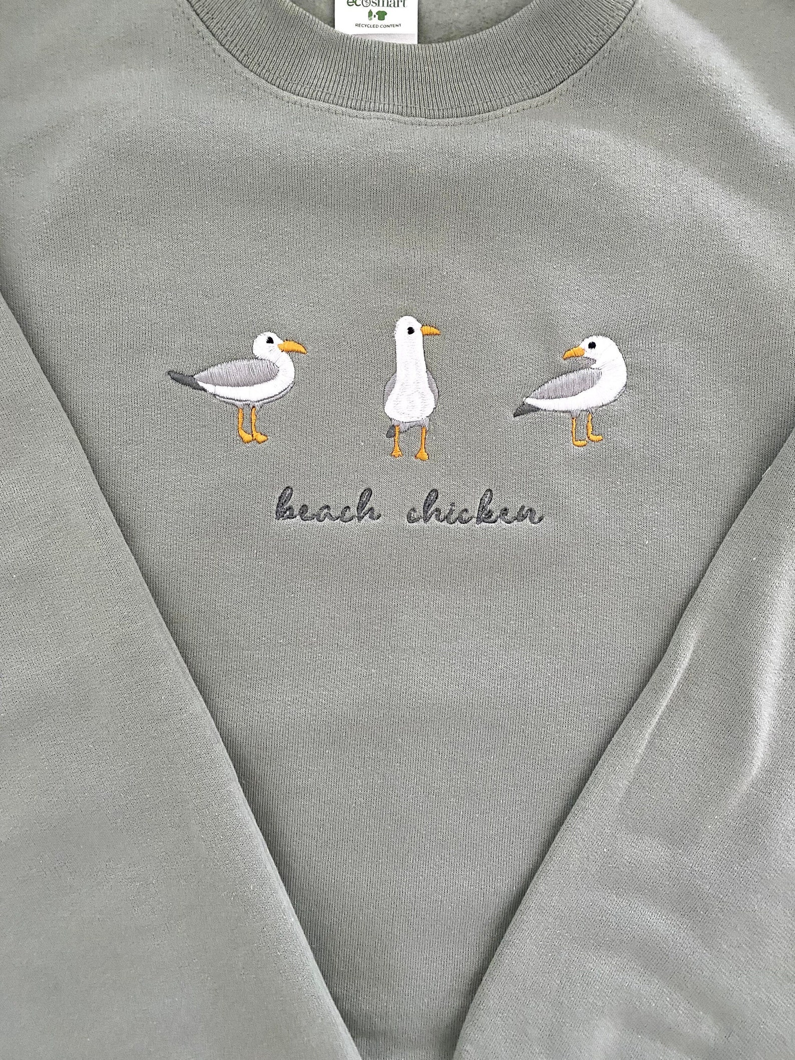 Beach Chicken (seagull) Embroidered Sweatshirt - Etsy