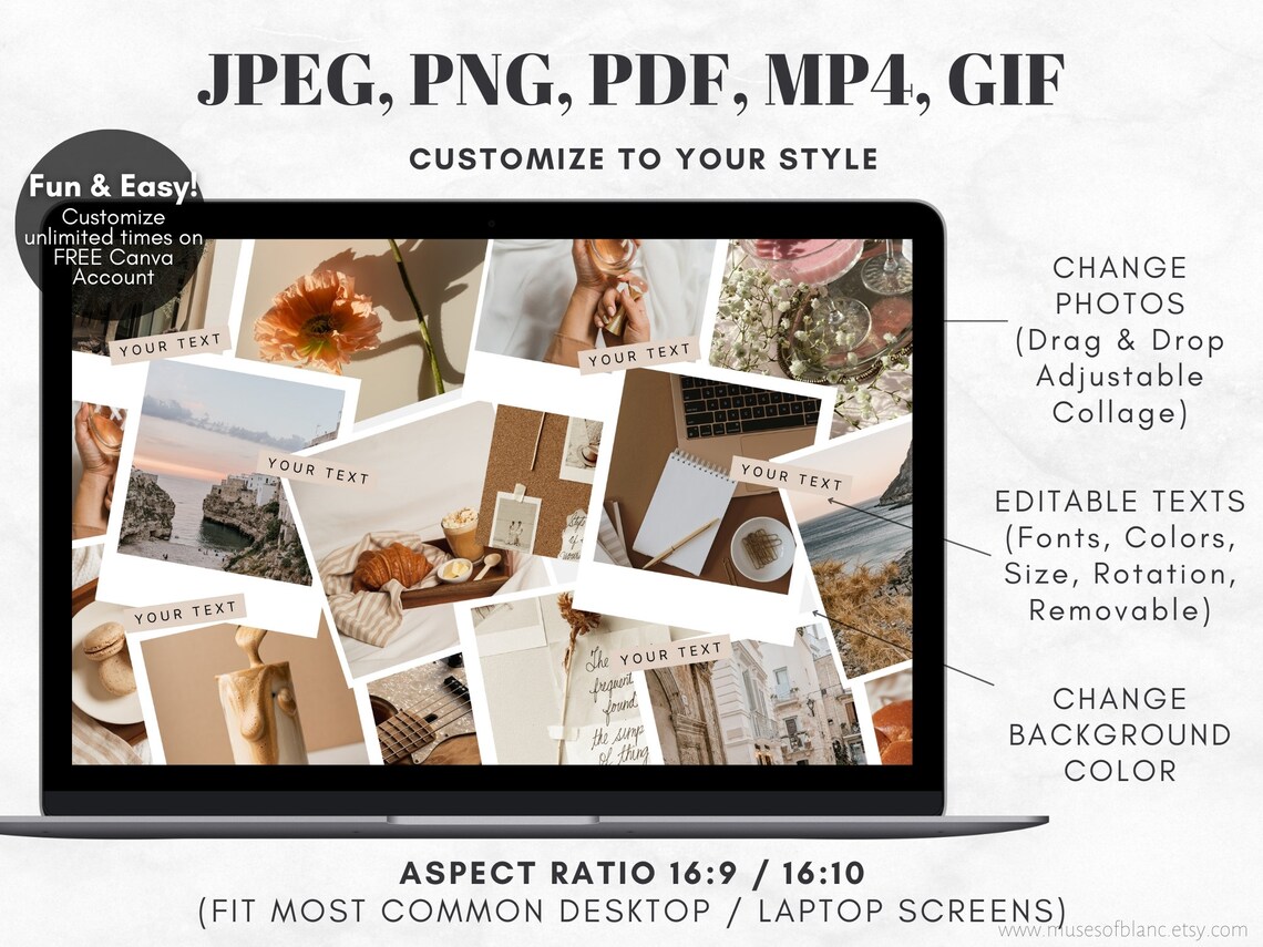 Editable Digital Vision Board Template, Custom Photo Collage Vision ...