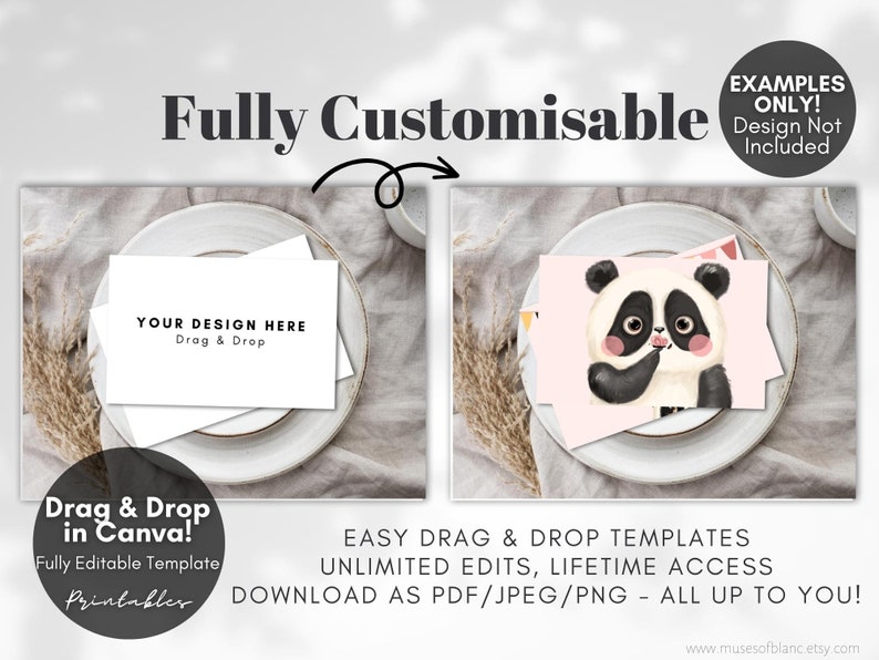 25 Drag and Drop Greeting Card Mockup Bundle, Editable Canva Template ...
