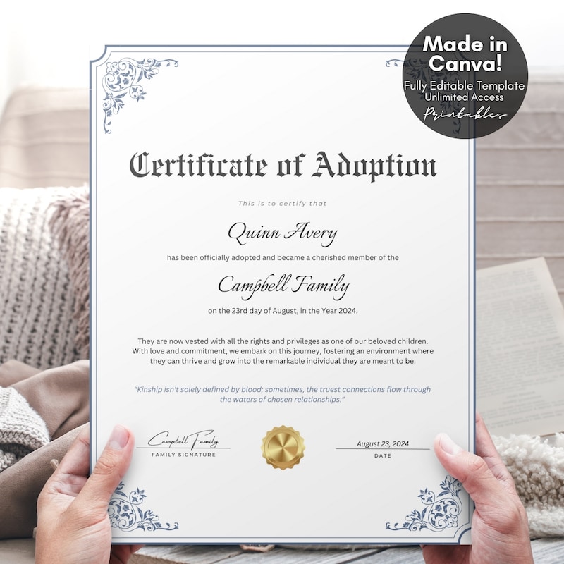 Fake Adoption Papers - Etsy