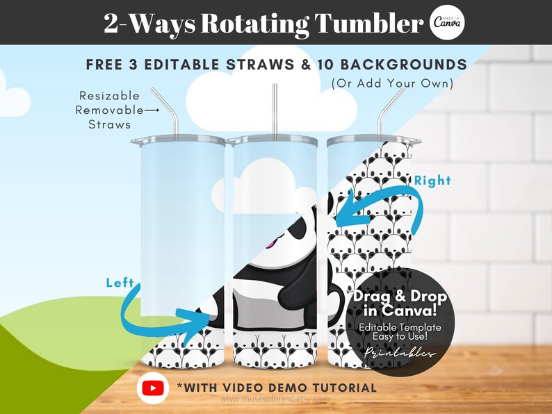 2 Ways Rotating Tumbler Mockup Template Preset Animated - Etsy