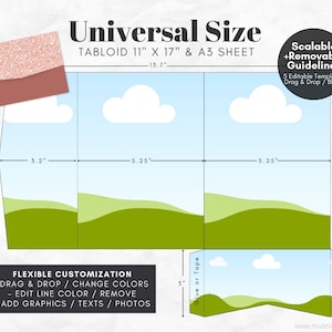 Drag and Drop Trifold Pocket Envelope Template, Printable 5x7 Tri Fold ...