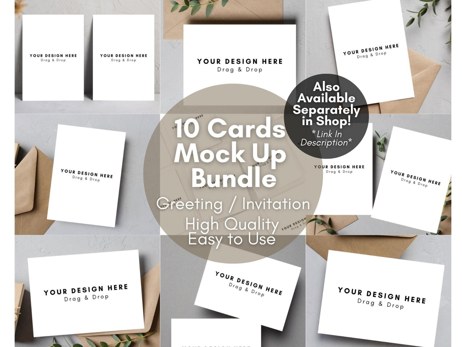 25 Drag and Drop Greeting Card Mockup Bundle Editable Canva - Etsy