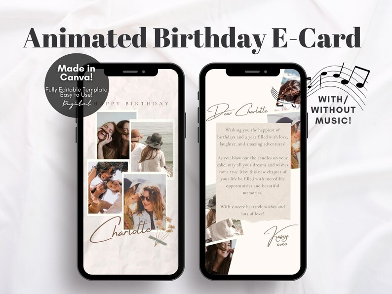 Editable Ecard Birthday Card Template Animated Birthday Card - Etsy