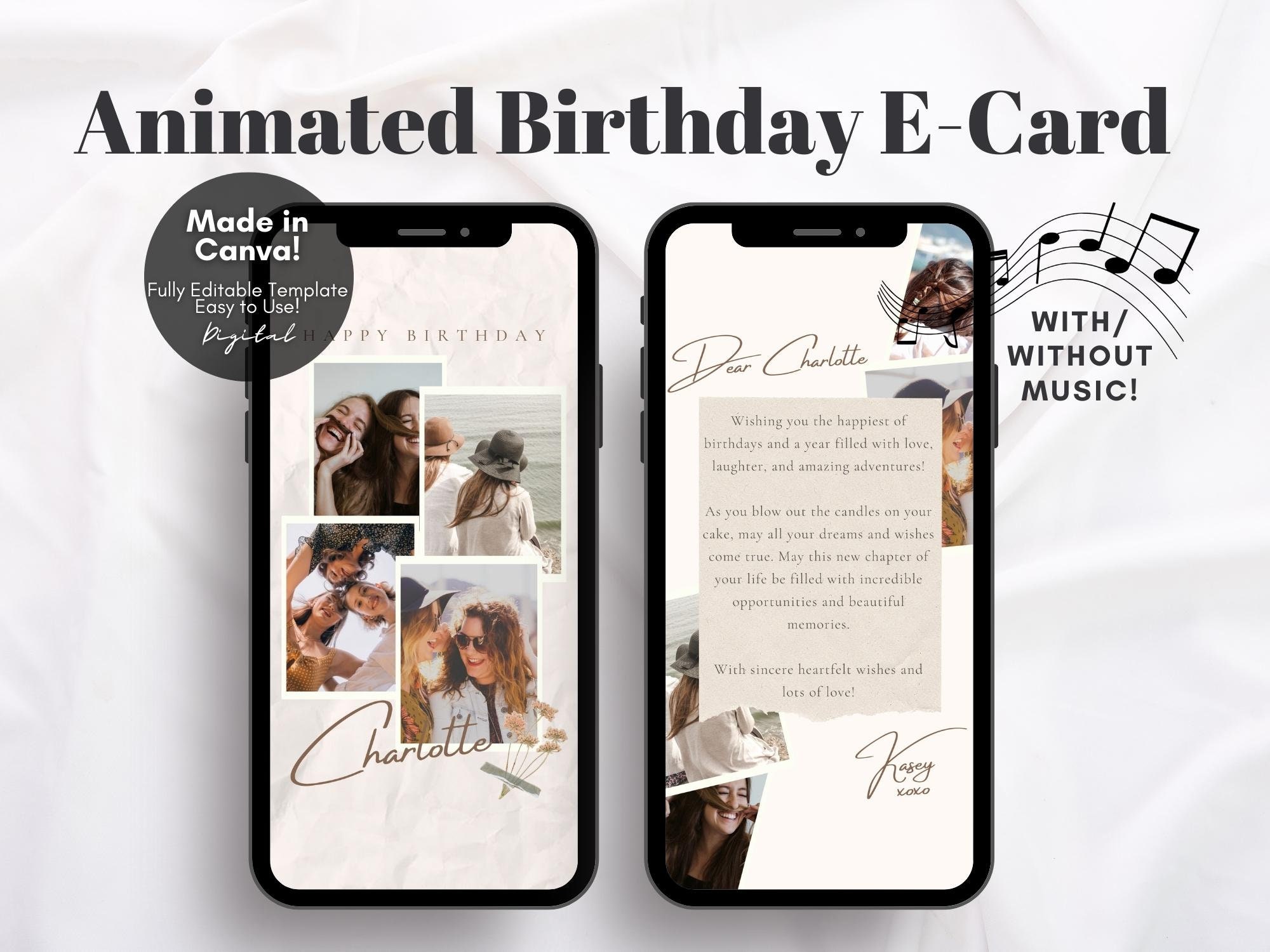 Editable Ecard Birthday Card Template Animated Birthday Card - Etsy Canada