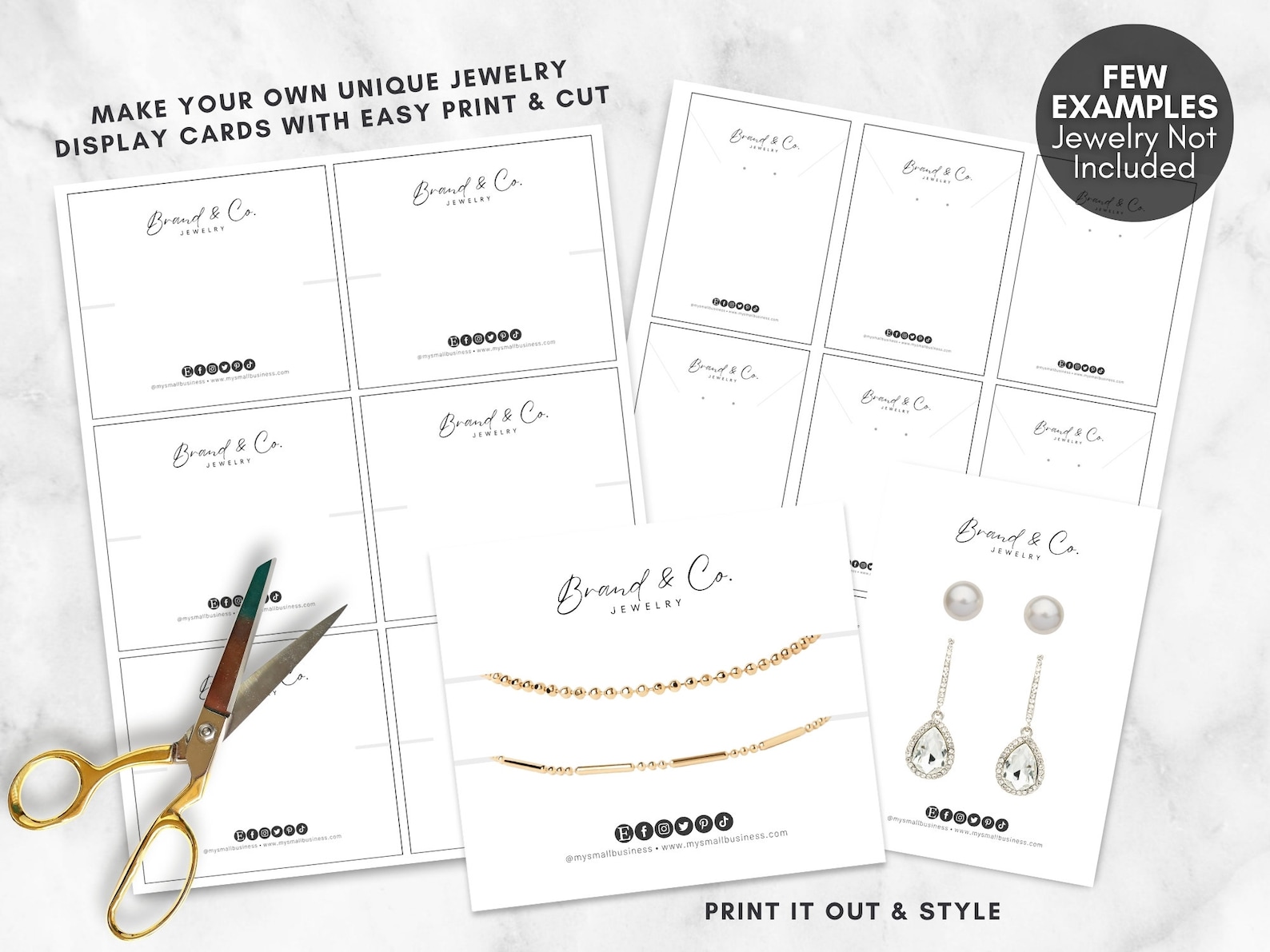 Editable Jewelry Display Cards Templates, Custom Jewelry Cards for ...