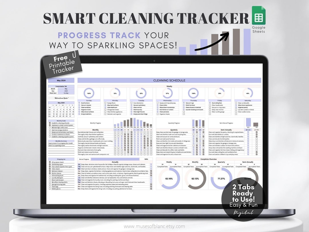 Cleaning Tracker Spreadsheet, Cleaning Schedule Google Sheets, Cleaning ...