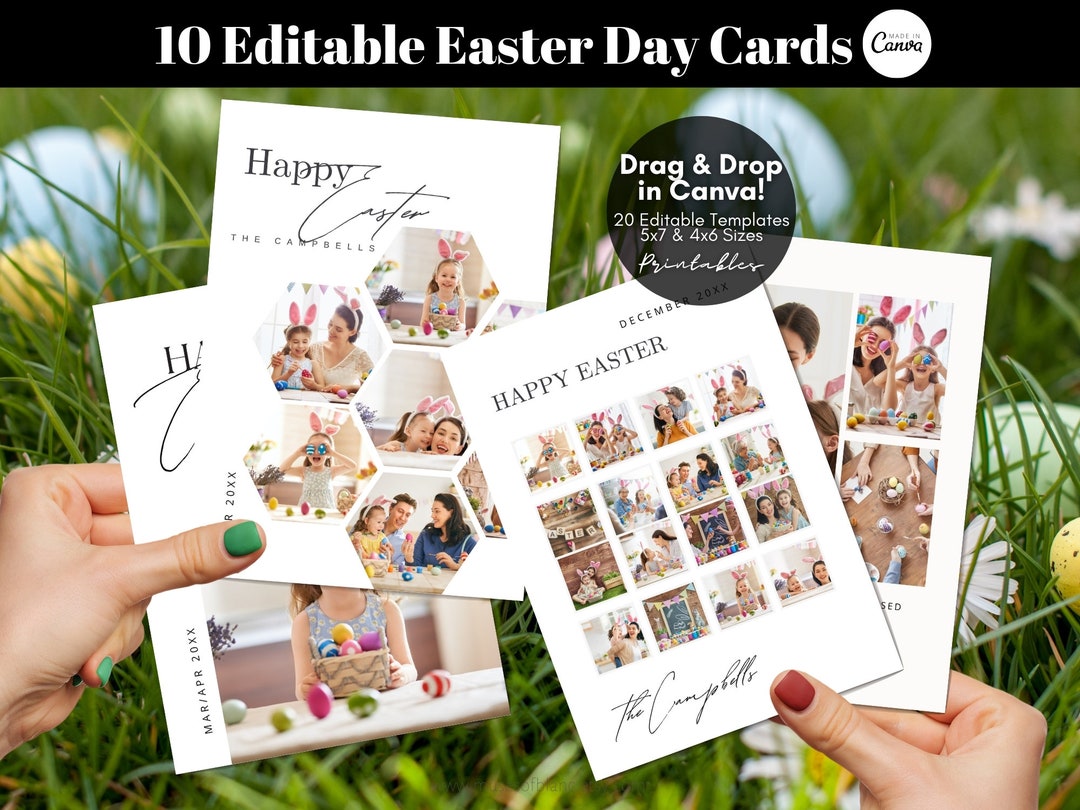 Editable Easter Cards Template, Printable Easter Cards Digital, Photo ...