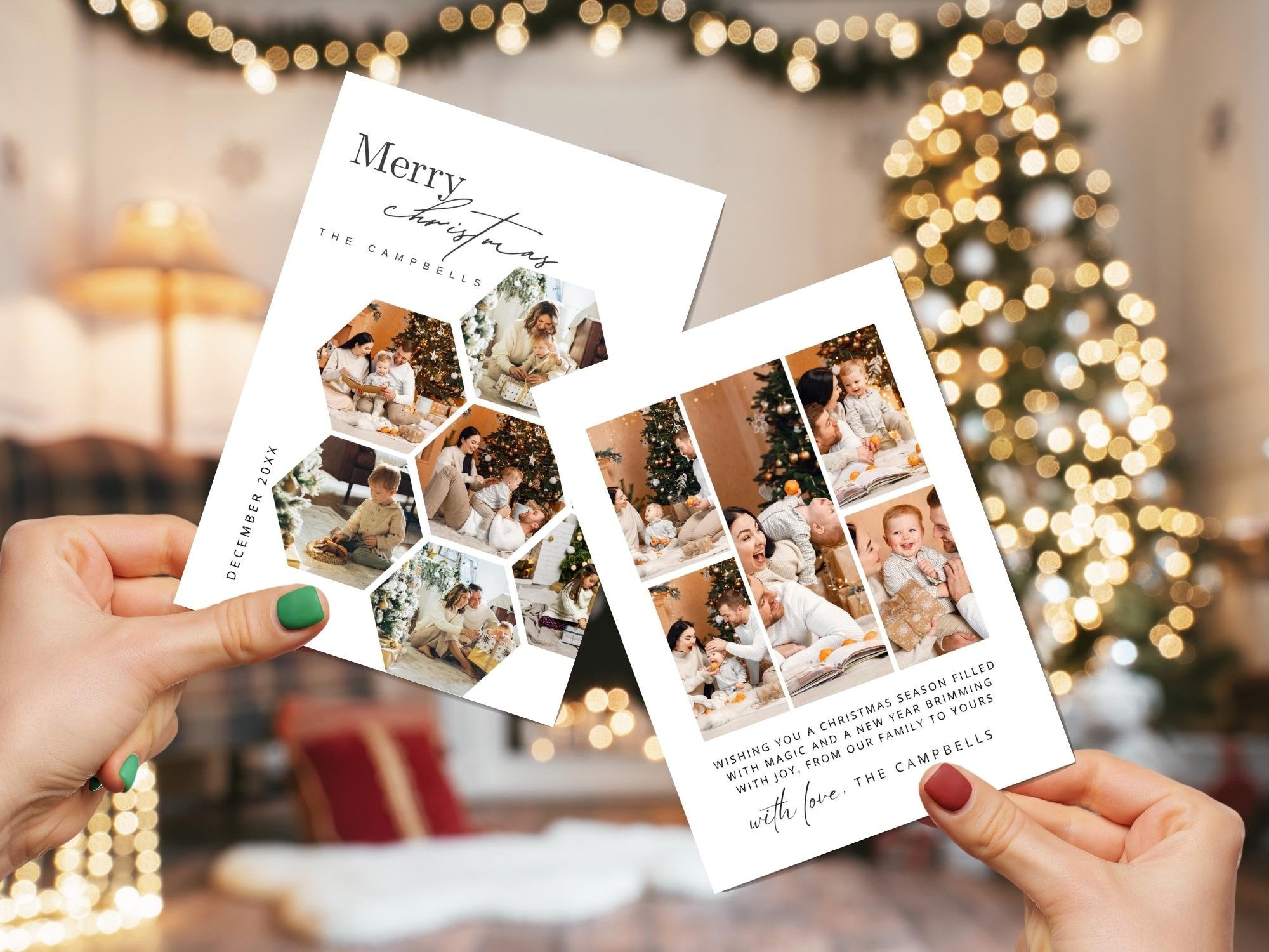 Editable Christmas Cards Templates, Printable Photo Christmas Cards ...