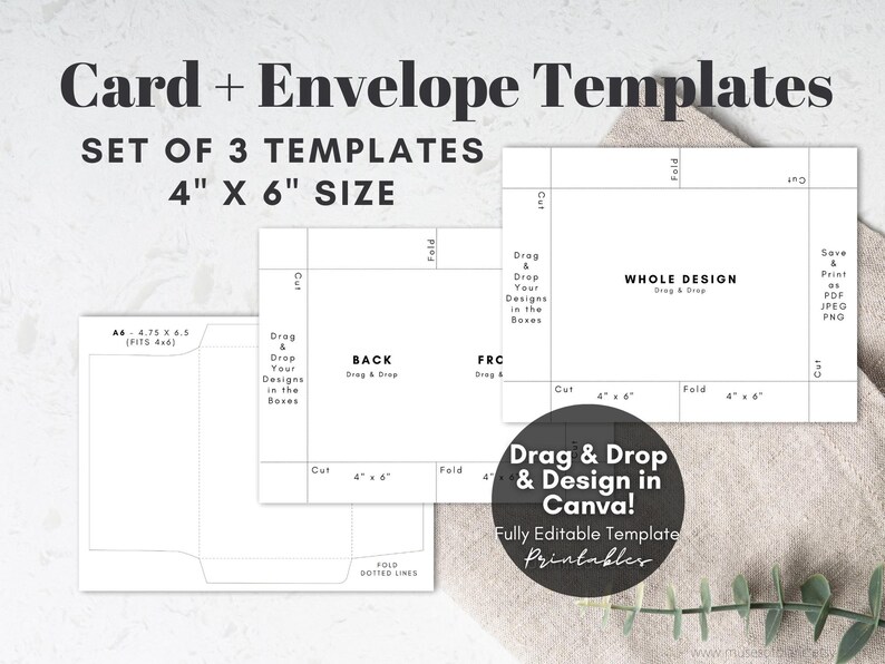 Drag and Drop Greeting Card Templates A6 Printable Envelope - Etsy