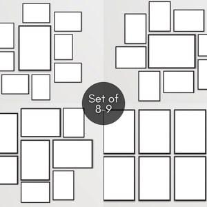 30 Black Frames Mockup Bundle V2, Gallery Wall Frame Art Print Mockup ...