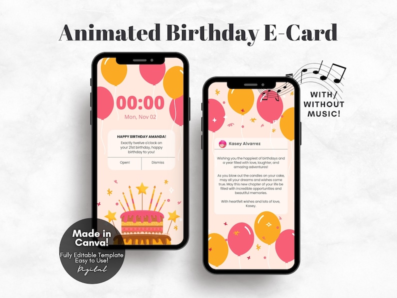 Editable Ecard Birthday Card Template Ecard Animated Birthday - Etsy