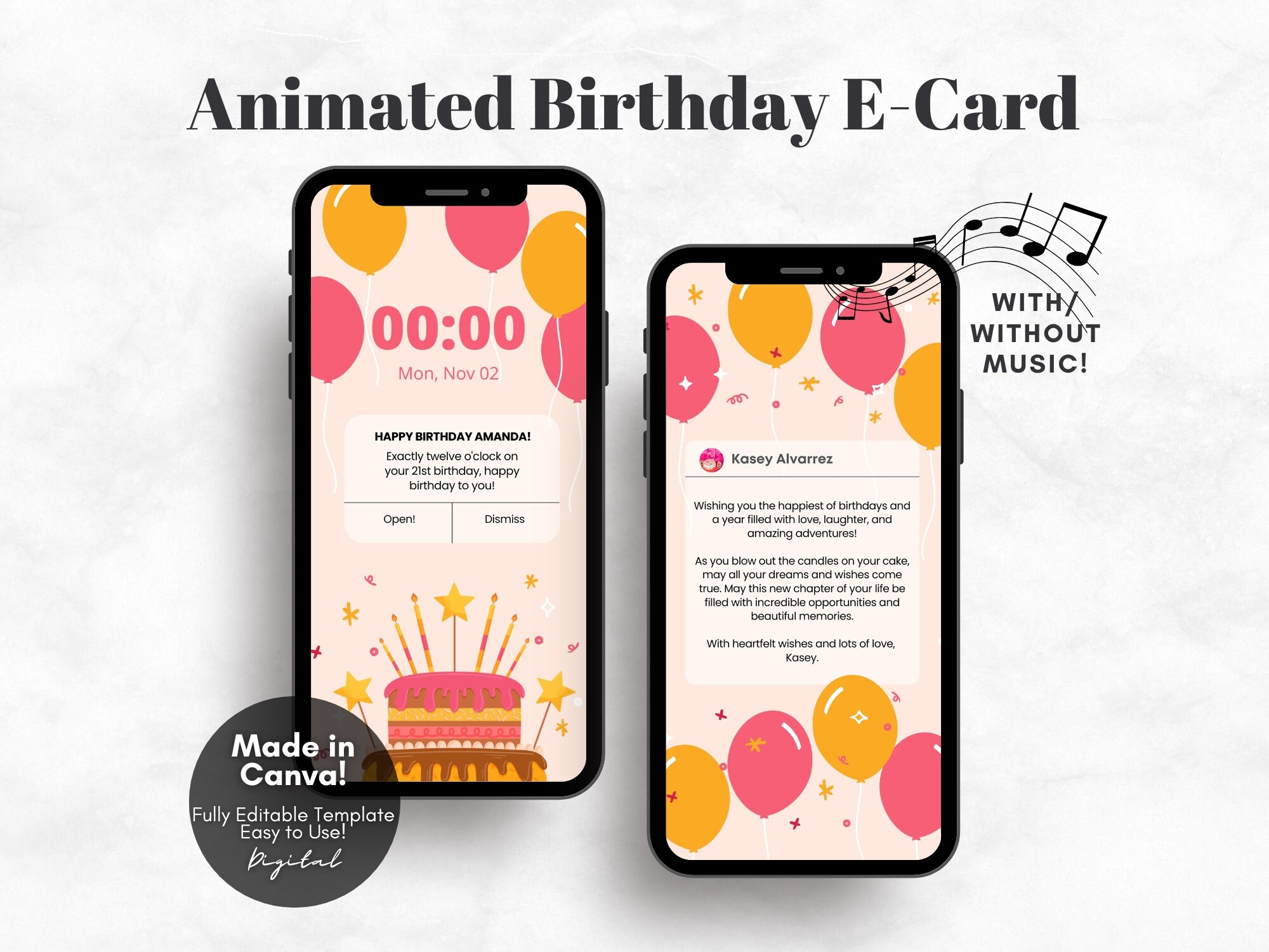 Editable Animated Happy Birthday Cards
