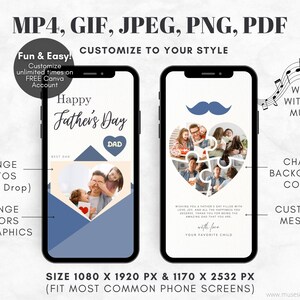 Editable Father's Day Cards Template, Animated Happy Fathers Day E-card ...