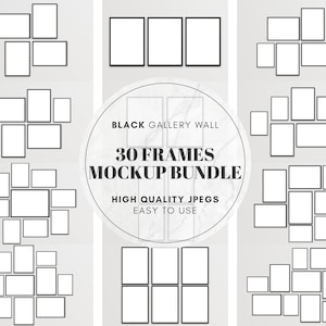 30 Black Frames Mockup Bundle V2, Gallery Wall Frame Art Print Mockup ...