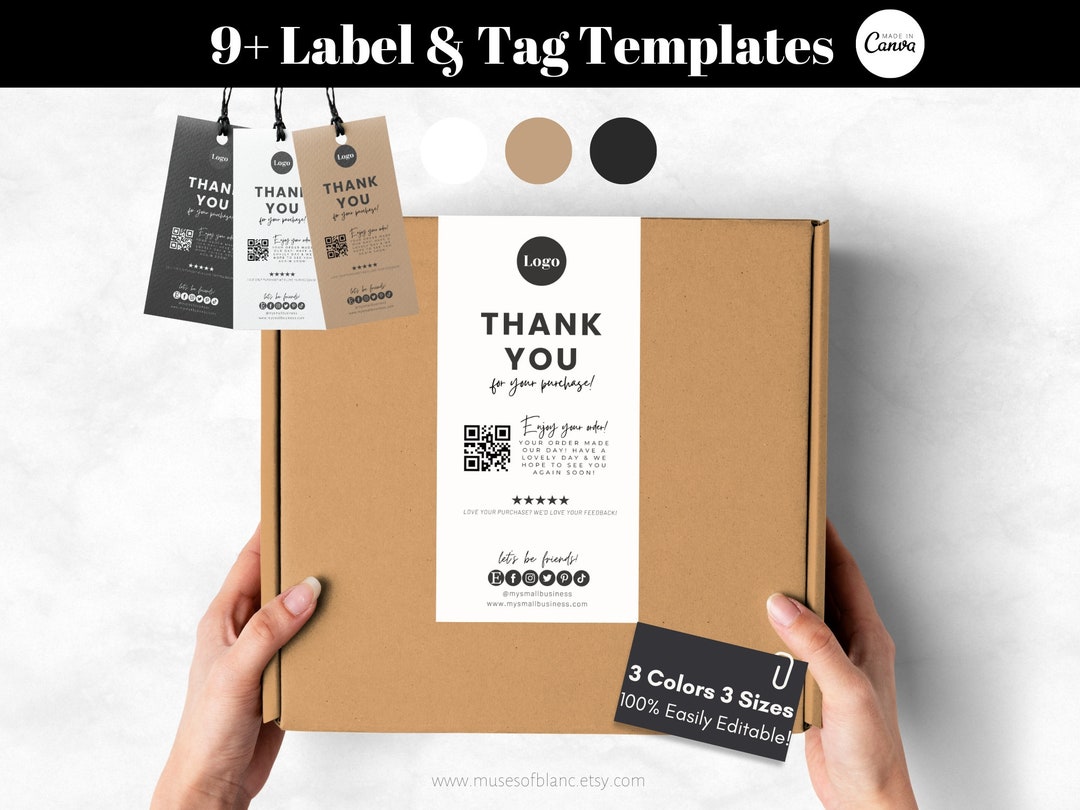 Editable Box Seal Label Template, Custom Hang Tag Template, Label Tag ...
