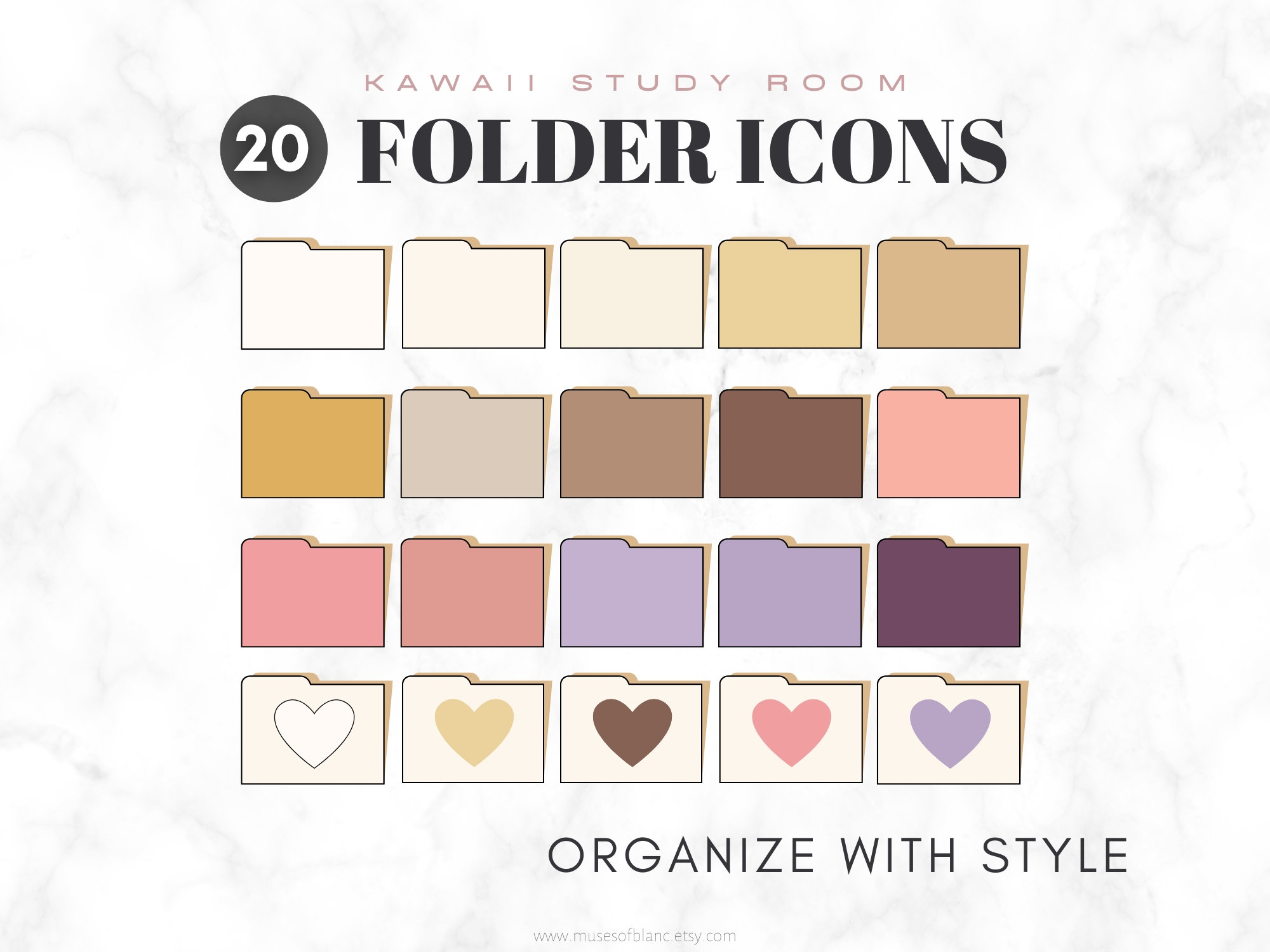 100 Cute Desktop Folder Icons Desktop Organizer Wallpaper for - Etsy ...