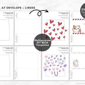 DIY Printable Envelope Template, Custom Envelope Liner Templates, A1 A2 ...
