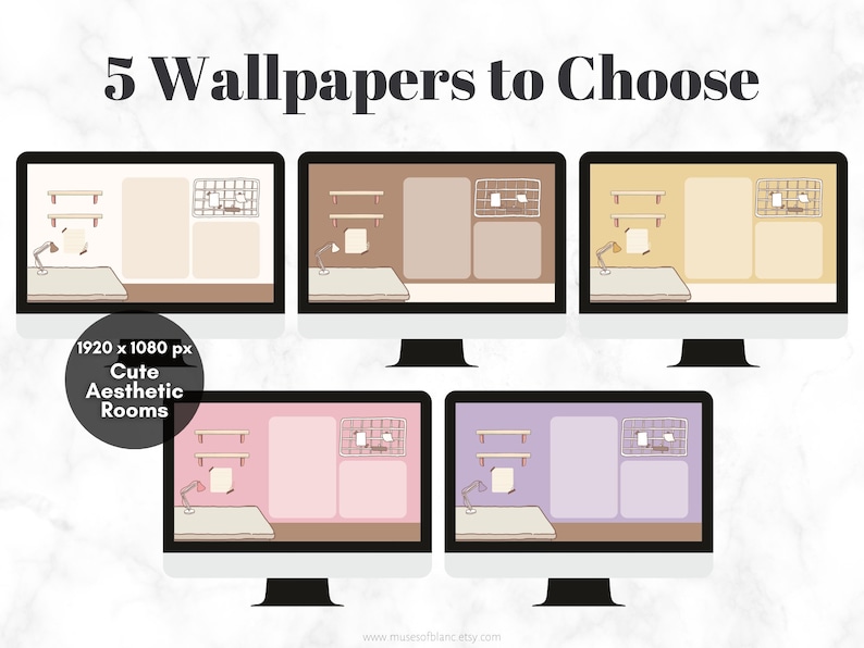 Cute Desktop Folder Icons, Kawaii Study Room Theme, Mac & Windows ...