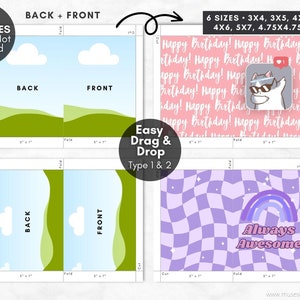 Drag and Drop Greeting Card Templates, Editable Canva Templates, Blank ...