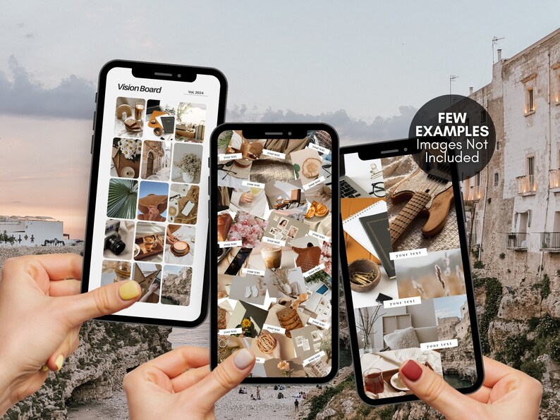 Editable Digital Vision Board Template, Custom Photo Collage Vision ...