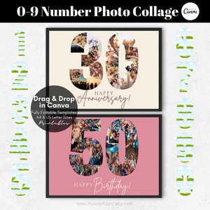 Drag and Drop Custom Number Frames Photo Collage Template, Any Number ...