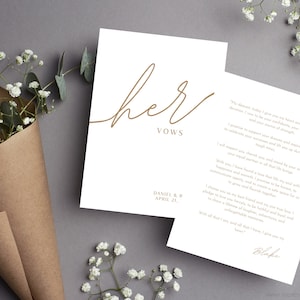 Editable Wedding Vows Card Template, Editable Canva Template Wedding ...