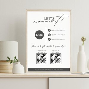 Editable Social Media Signs Template, Let’s Connect With Us QR Code ...