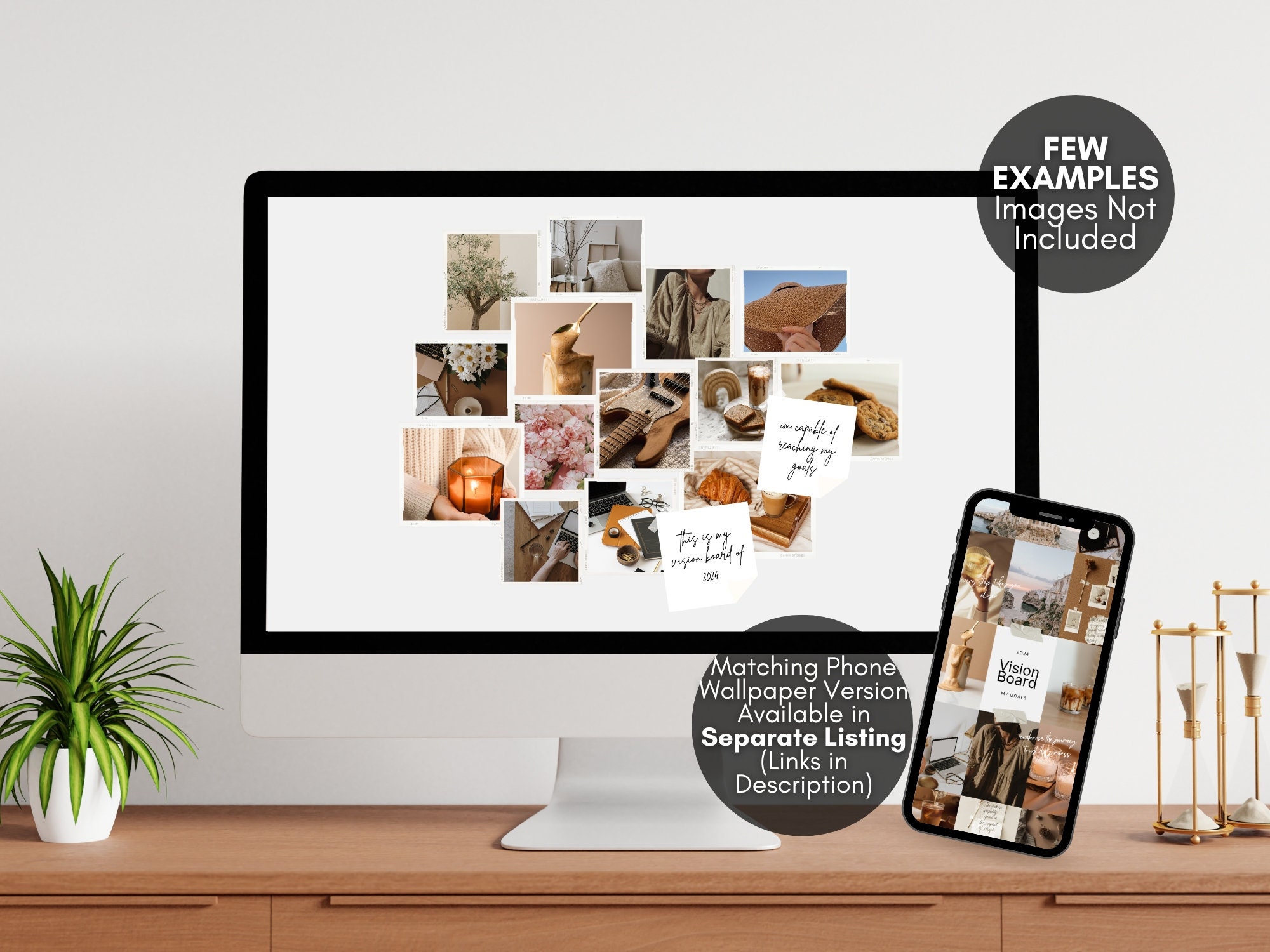 Editable Digital Vision Board Template, Custom Photo Collage Vision ...