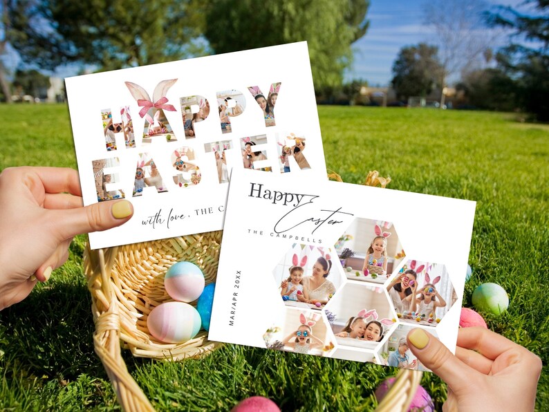 Editable Easter Cards Template, Printable Easter Cards Digital, Photo ...