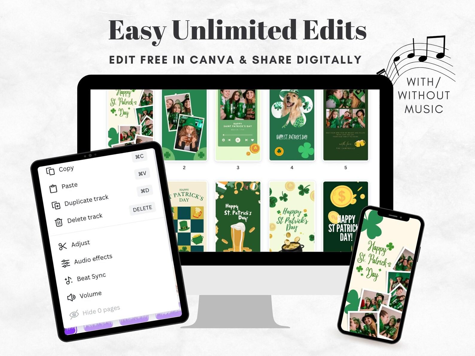 Editable Digital St. Patrick’s Day Cards Template, Animated Saint ...
