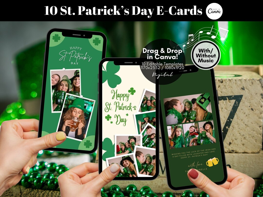 Editable Digital St. Patrick’s Day Cards Template, Animated Saint ...