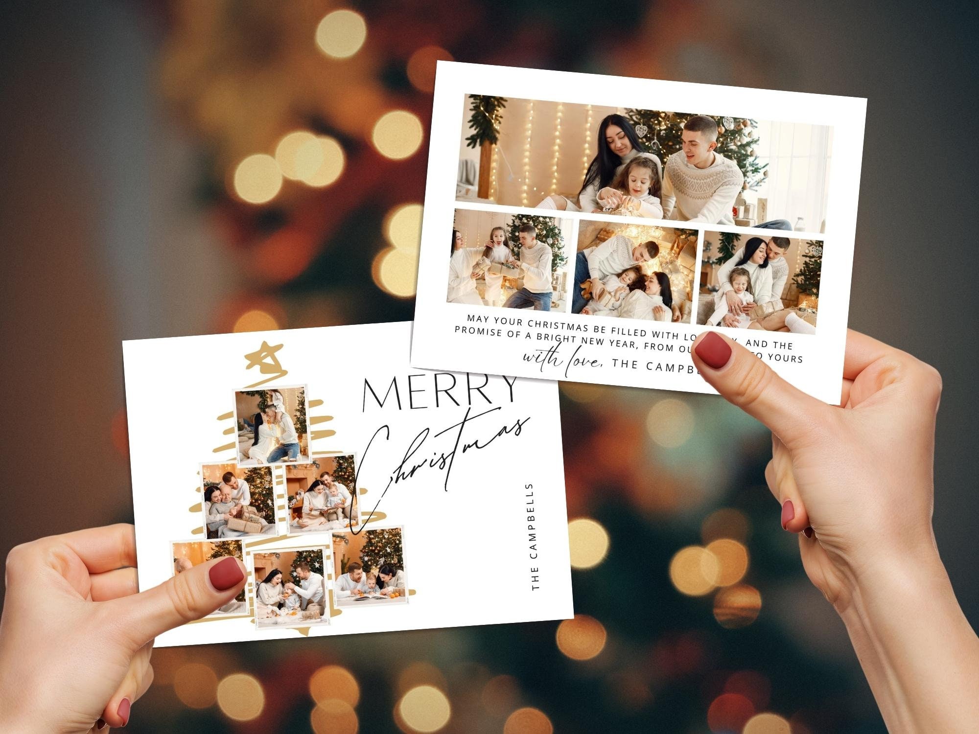 Editable Christmas Cards Templates, Printable Photo Christmas Cards ...
